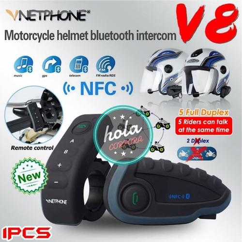 Jual INTERCOM V8 BLUETOOTH VNETPHONE HELMET INTERPHONE FREE REMOTE ...