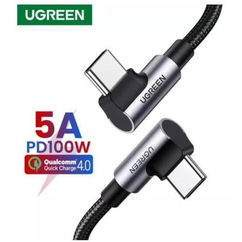 Jual UGREEN USB 100 WATT Type C to type C Nylon ELBOW Cable QC 4.0 PD ...