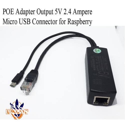 Jual Poe splitter micro USB 48V to 5V 2.4A aktif Raspberry pi - Kab ...