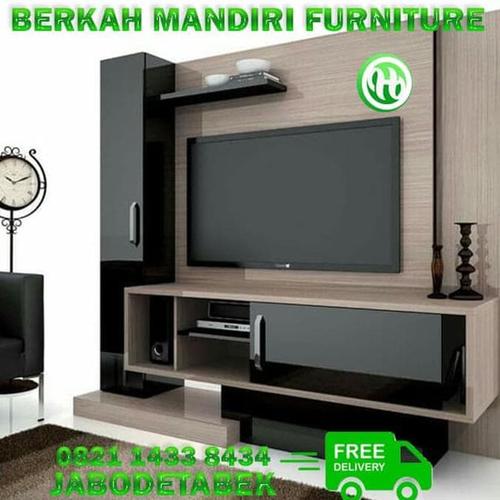 Jual Backdrop Tv Modern / Minimalis / Rak Meja Gantung / Partisi Tv ...