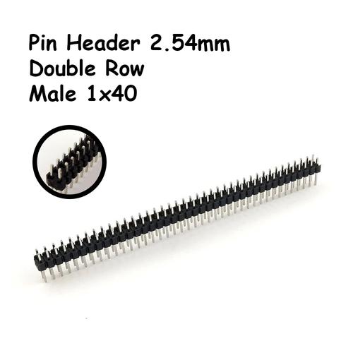Jual Pin Header Male Strip 1x40 Double Row Pitch 2.54mm 40P 40 Pin Hitam - Kota Banjarmasin ...