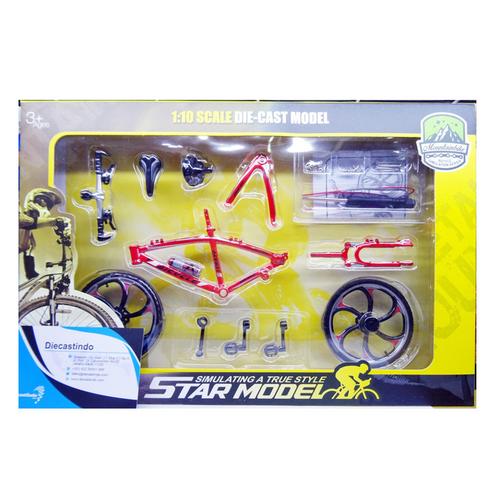 Jual Miniatur Sepeda Mountain Bike Bicycle Crazy. Merah 1:10 Model Kit ...