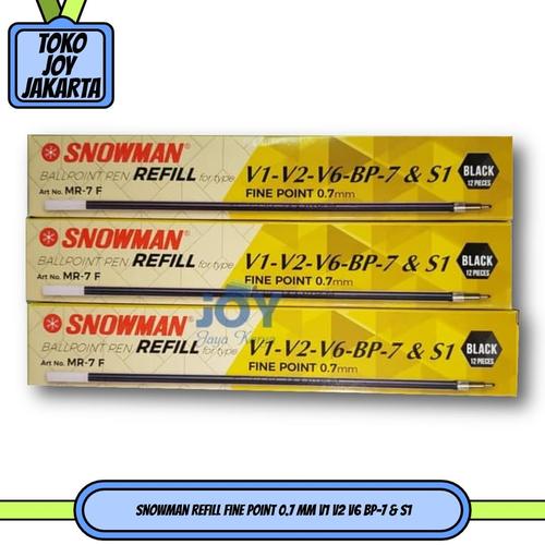 Jual Snowman Refill Fine Point 0.7 mm v1 v2 v6 bp-7 & s1 - Hitam ...