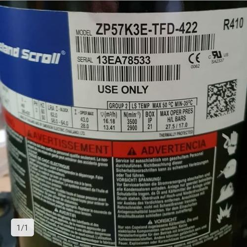 Jual KOMPRESOR/Compressor COPELAND ZP57K3E-TFD-422 Tandem - Jakarta Barat - Mitra jaya mandiri ...