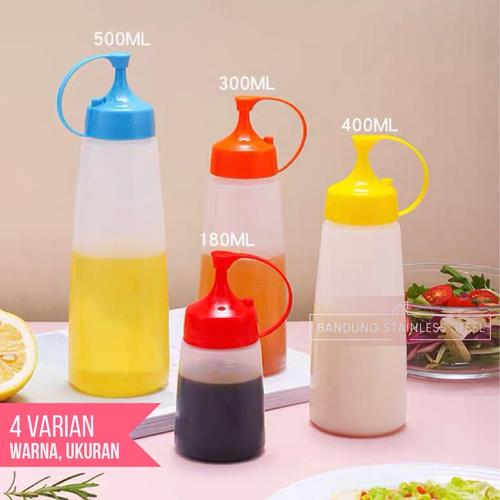 Promo Botol Saus Saos Kecap Minyak Mayones Plastik Warna 400ml - Orange ...