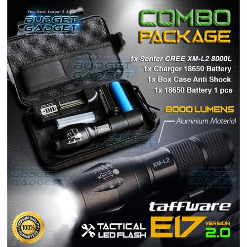Jual UPGRADE Taffware E17 V2.0 Senter LED Tactical Cree XM-L2 2000 ...
