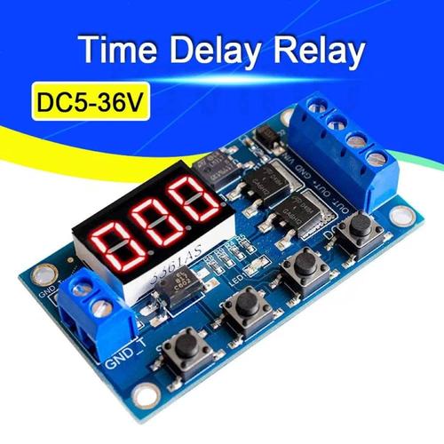 Jual Timer Delay Trigger Relay Time Digital Cycle On Off Dc 12 24v Dual ...