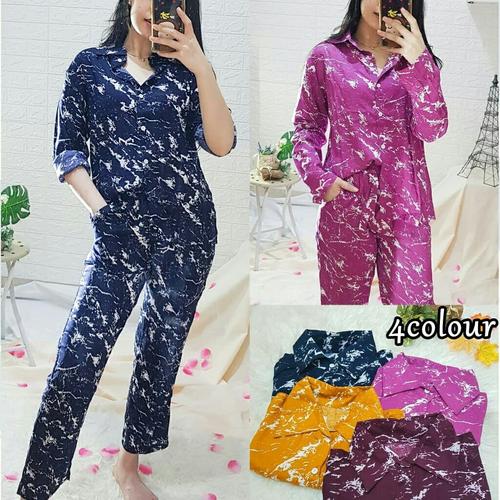 Jual El Stelani Home Wear Marbel warna Maroon Kuning Navy Pink Baju ...