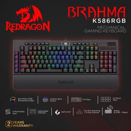 Jual Redragon Mechanical Gaming Keyboard RGB BRAHMA - K586RGB - RED ...