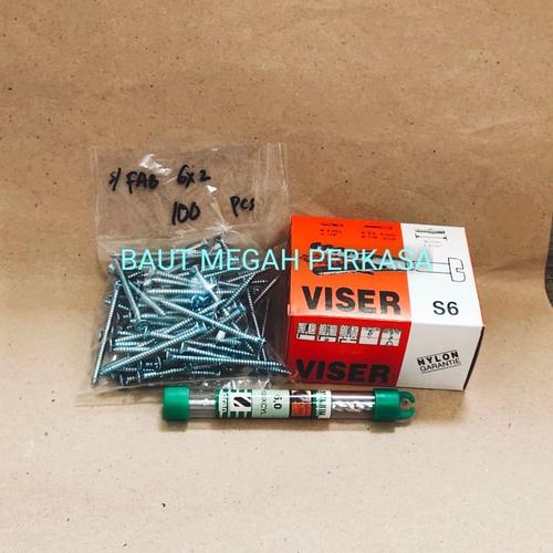 Jual [PAKET] Sekrup FAB #6x2 (5 cm) + Viser S6 + Mata Bor Tembok 6 mm - Kota Bandung - Baut ...