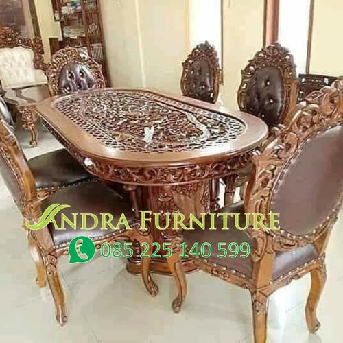 Jual set meja makan 6 kursi bahan kayu jati full ukir berkelas - Kab. Jepara - andra Furniture ...