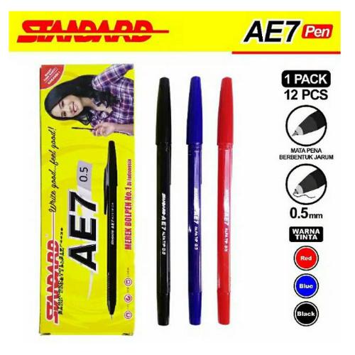 Jual Pulpen Standard AE7-1 pack isi 12 pcs - Merah - Jakarta Pusat - Packing Packing | Tokopedia