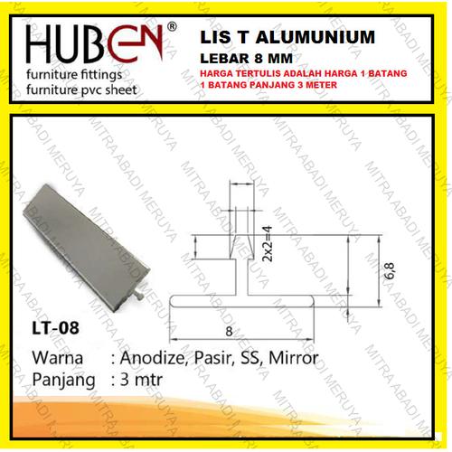Jual Profil Alumunium Lis Penutup Celah Tali Air LT Lis T Aluminium 8 ...