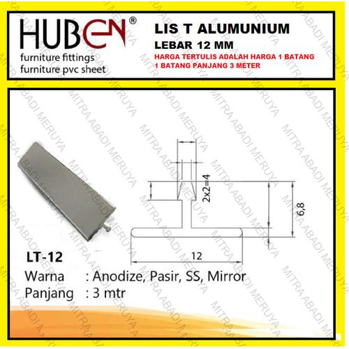 Jual Profil Alumunium Lis Penutup Celah Tali Air LT Lis T Aluminium 12 ...