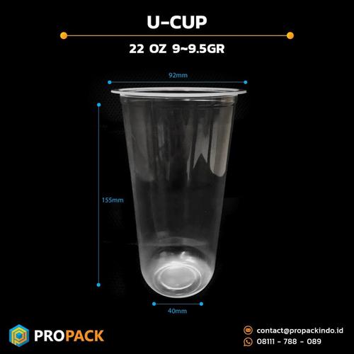 Jual Oval Cup 22oz / U-cup isi 50 pcs / Gelas Plastik Bubble Murah ...
