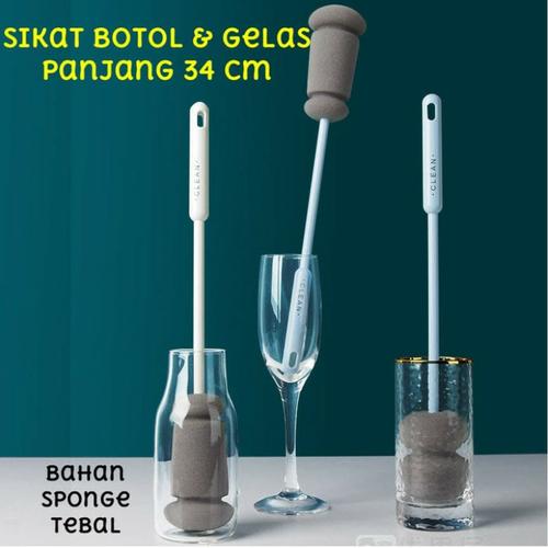 Jual Tb 34cm Sikat Spons Pembersih Botol Minum Susu Gelas Sponge Brus ...