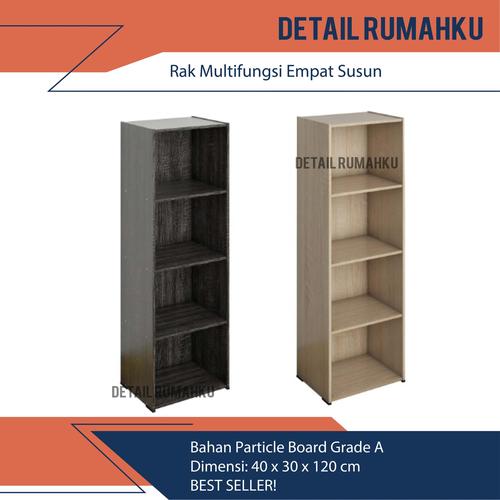 Promo Rak Buku Serbaguna Susun 4 Kayu/Rak Helm/Lemari Filling Termurah ...