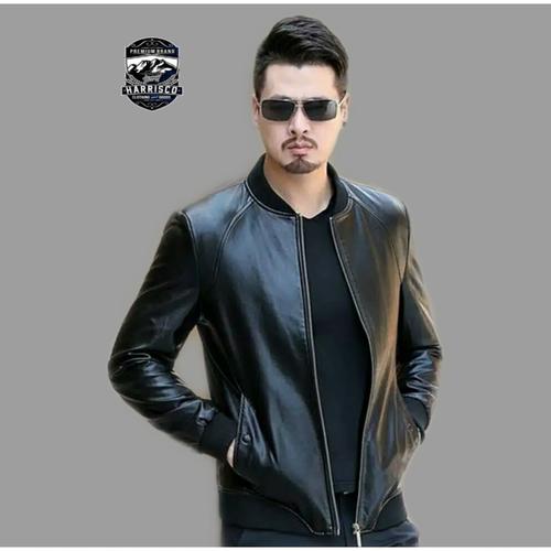 Jual Jaket kulit pria simple dan elegan/ Jaket pria kulit sintetis CRH ...