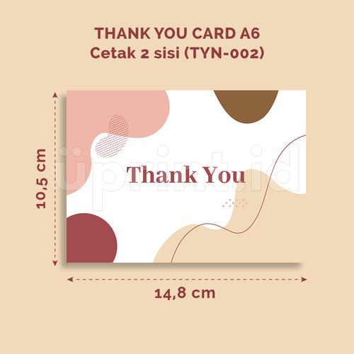 Jual Thank You Card | 2 Sisi | Ukuran A6 (15 x 10.5cm) | TYN-002 ...