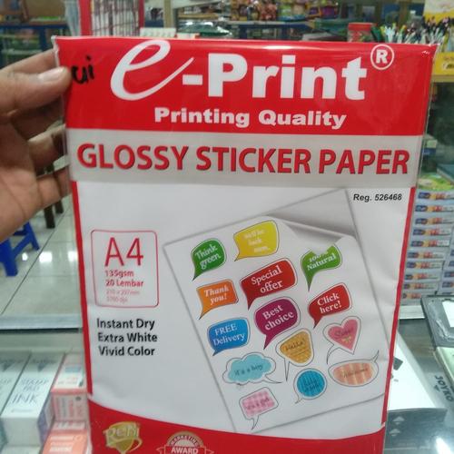 Jual Glossy sticker paper E- print / kertas sticker E- print - Jakarta ...