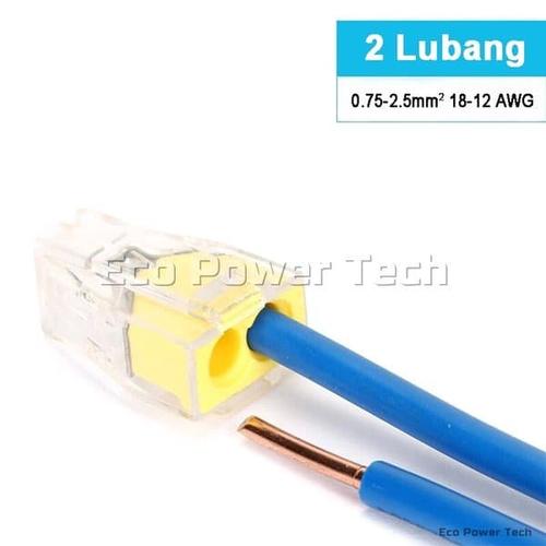 Jual Konektor Kabel 2 Pin Lubang 0.75-2.5mm 18-12AWG Aman Praktis ...