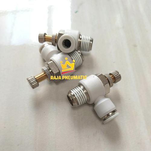 Jual FITTING NEPEL ANGIN SPEED CONTROL WARNA PUTIH SELANG 6MM DRAT 1/8 ...