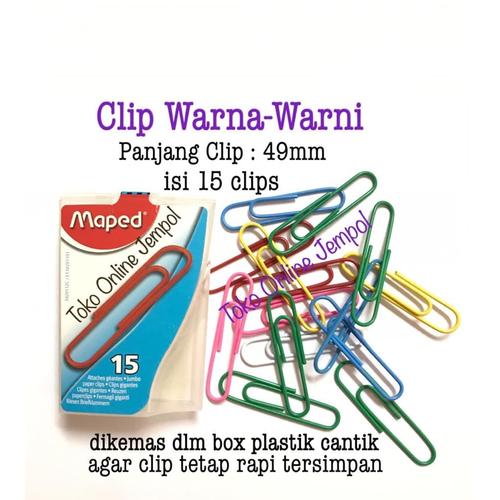 Promo isi 15 BIG Klip Kertas Paper Clip Warna Warni 420113 MAPED ...
