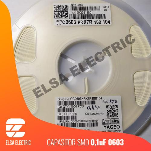 Jual Kapasitor Ceramic Capasitor SMD 0603 100nF 0,1uF 0.1uF 50V - Kab ...