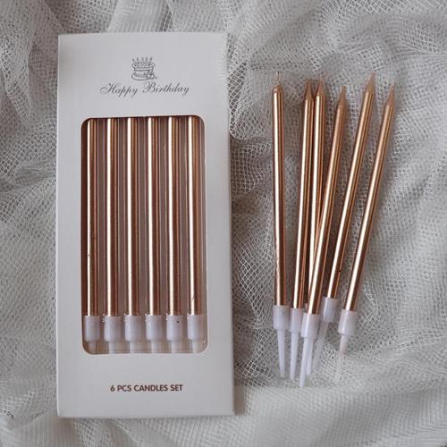 Jual TALL METALLIC CANDLE 6pcs Lilin ultah birthday ulang tahun ...