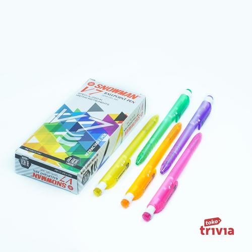 Jual Bolpen / Pulpen / Bollpoint Snowman V7 - Hitam - Kota Surabaya ...