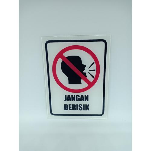 Jual Papan Nama Acrylic /Akrilik Stiker Sign Board Jangan Berisik - Kab ...