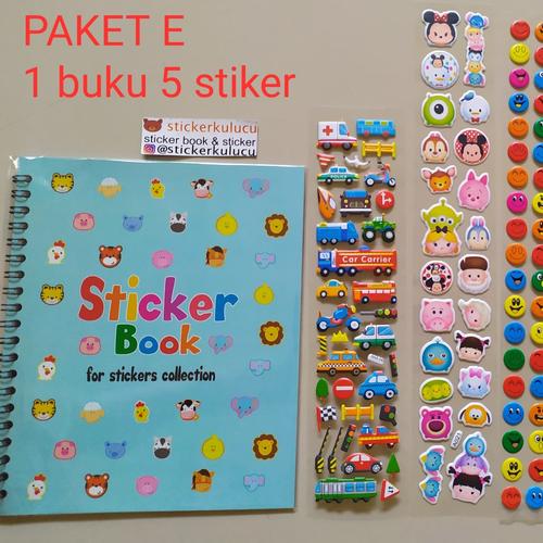 Jual Paket E 1 buku stiker 5 stiker timbul (Bisa pilih karakter) - Kota ...
