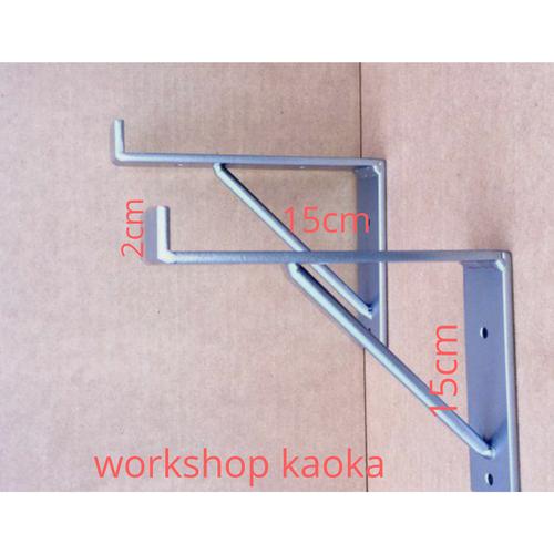 Jual Rak besi siku ambalan papan 15cm - Putih, 15x18x2cm - Kab ...
