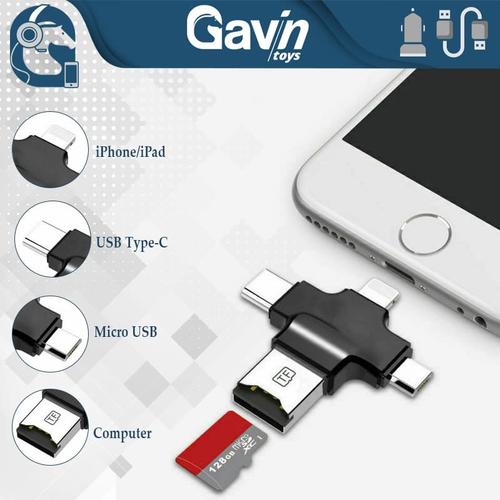 Jual OTG Card Reader iPhone iPad USB-C Micro SD USB Reader Samsung HP ...
