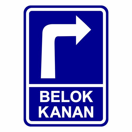 Promo Rambu Petunjuk Arah Belok Kanan 35cm x 50cm Plat Alumunium - Kota ...