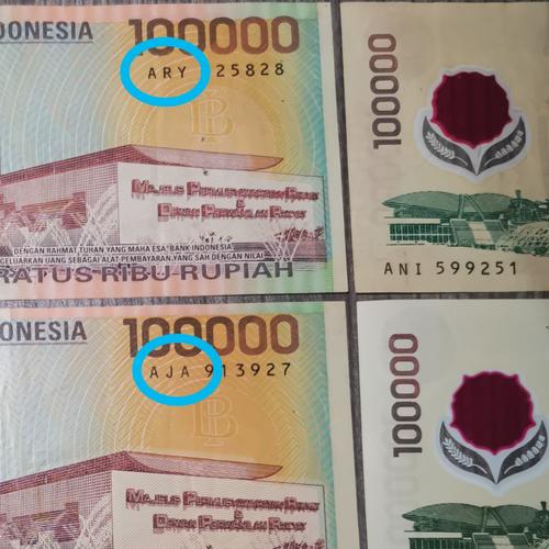 Jual Uang Polimer Polymer 100 ribu Nomor Seri UNIK CANTIK - Kota ...