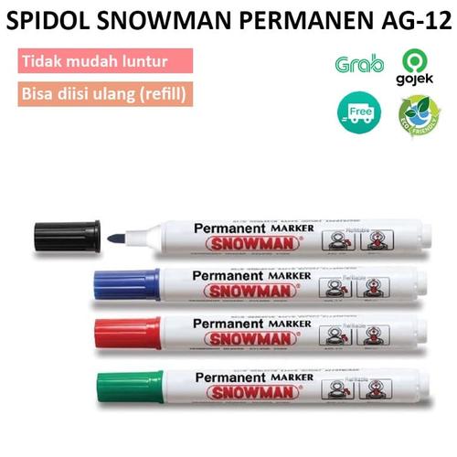 Jual Spidol Snowman Permanen AG12 / Spidol Permanen / Spidol Snowman AG ...