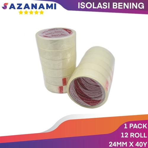 Jual 1 Lusin isolasi Tamaru 1" Inch X 40Y isolasi selotip bening 24mm ...