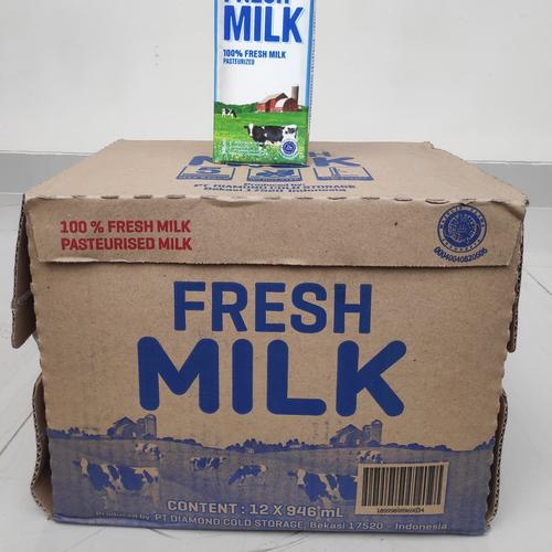 Jual FRESH MILK DIAMOND PLAIN 1 KARTON . GOSEND GRAB ONLY!! - Tawar ...