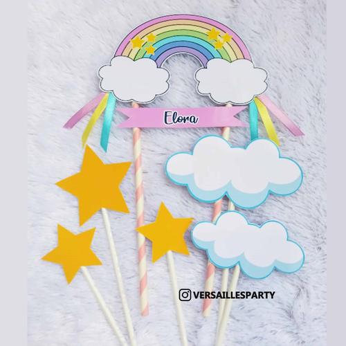 Jual Cake Topper Rainbow / Topper Rainbow Awan / Topper Pelangi Awan ...