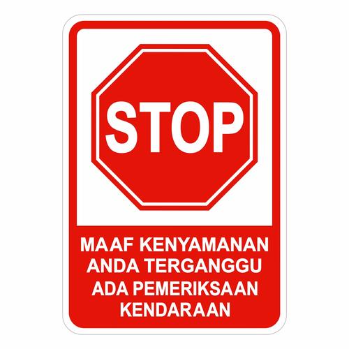 Promo Rambu Plang STOP Ada Pemeriksaan 35cm x 50cm Plat Alumunium ...