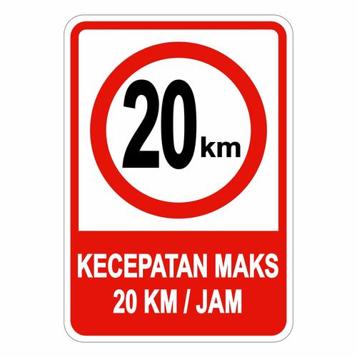 Promo Rambu Plang Batas Kecepatan Maksimal 20km 35cm x 50cm Plat ...