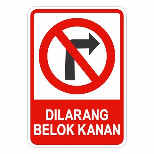 Promo Rambu Plang Dilarang Belok Kanan 35cm x 50cm Plat Alumunium ...