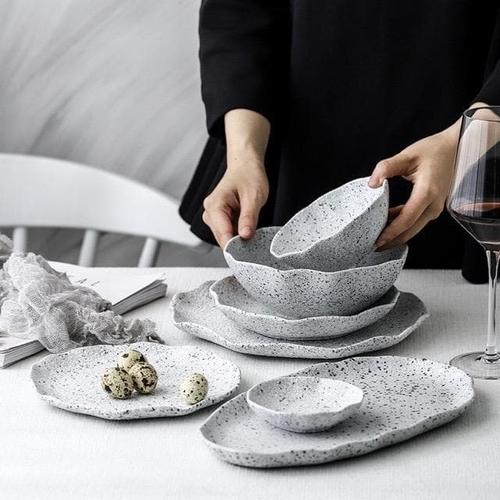 Jual PIRING MAKAN LONDON MODEL BATU STONE SET - PIRING SAUS - Jakarta ...