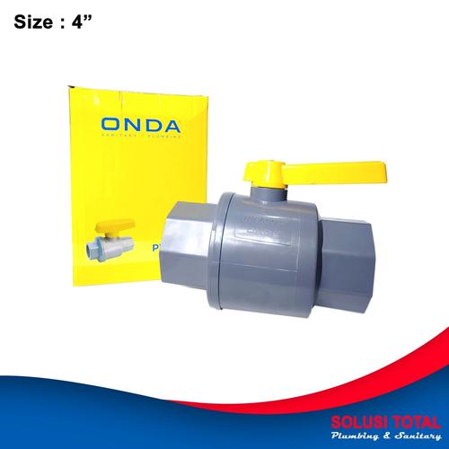 Jual Ball Valve PVCBV 4" ONDA Polos Stop Kran Plastik PVC kuning 4 inch ...