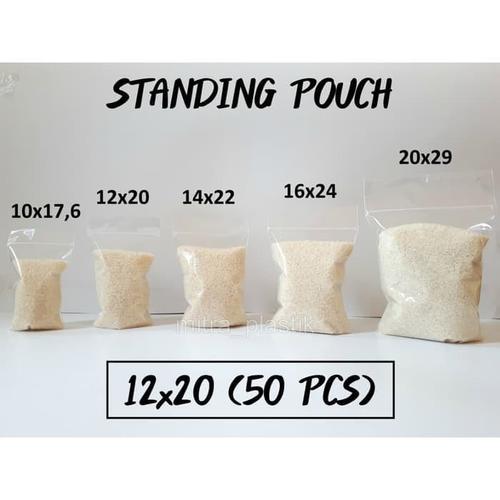 Jual Plastik Standing Pouch - Plastik Klip Berdiri Ukuran 12x20 Isi 50 ...