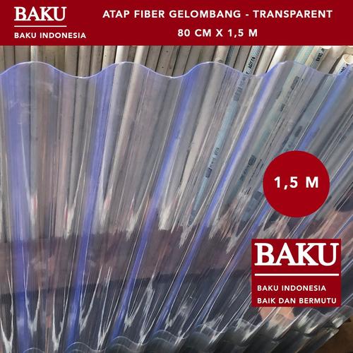 Jual Atap Fiber Gelombang 1,5m / Fiber Gelombang Transparent 80cm x 1 ...