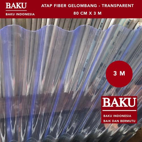 Jual Atap Fiber Gelombang 3m / Fiber Gelombang Transparent 80cm x 3m ...