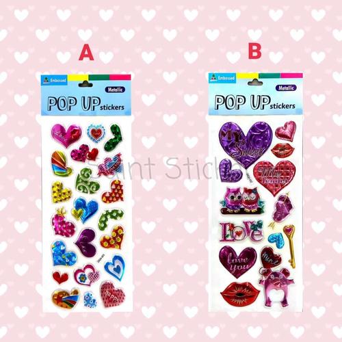 Jual Stiker Timbul Pop Up Sticker Gambar Tempel Anak Edisi Love Heart ...