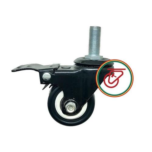 Jual Roda PU Black 2" Drat Rem/ Roda Rak / Roda Lemari / Roda Etalase ...